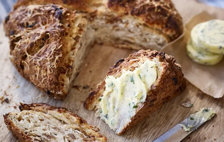 Caramelised shallot soda bread with herby butter | appetite magazine