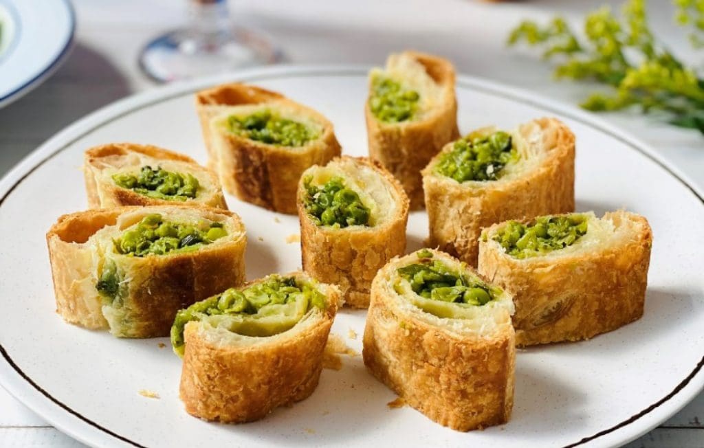 Green pea and mint rolls | appetite magazine