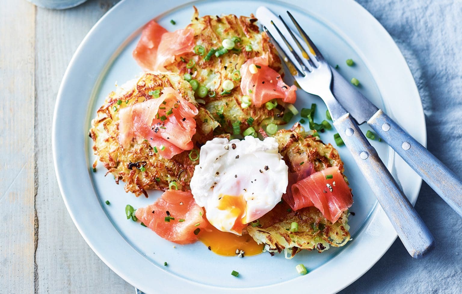 Potato rosti with smoked salmon & poached eggs | appetite magazine